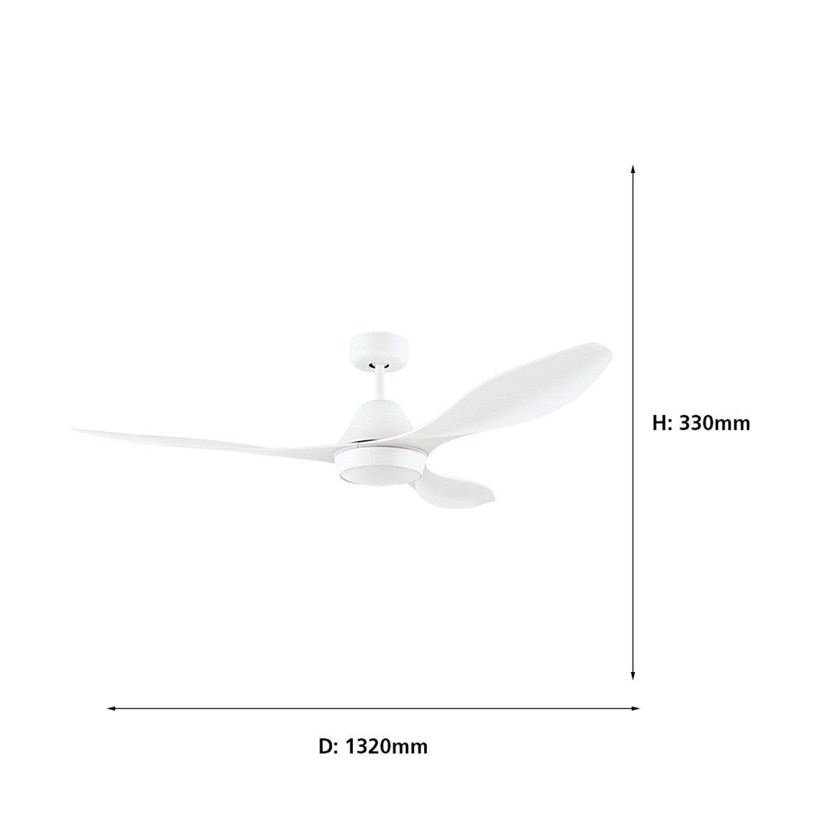 Eglo Antibes 3 Blade (132cm) Indoor Ceiling Fan with DC Motor, LED ...