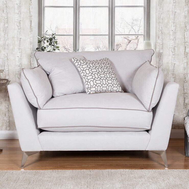 Roko Cosmo Silver Fabric Snuggler Chair | Costco UK