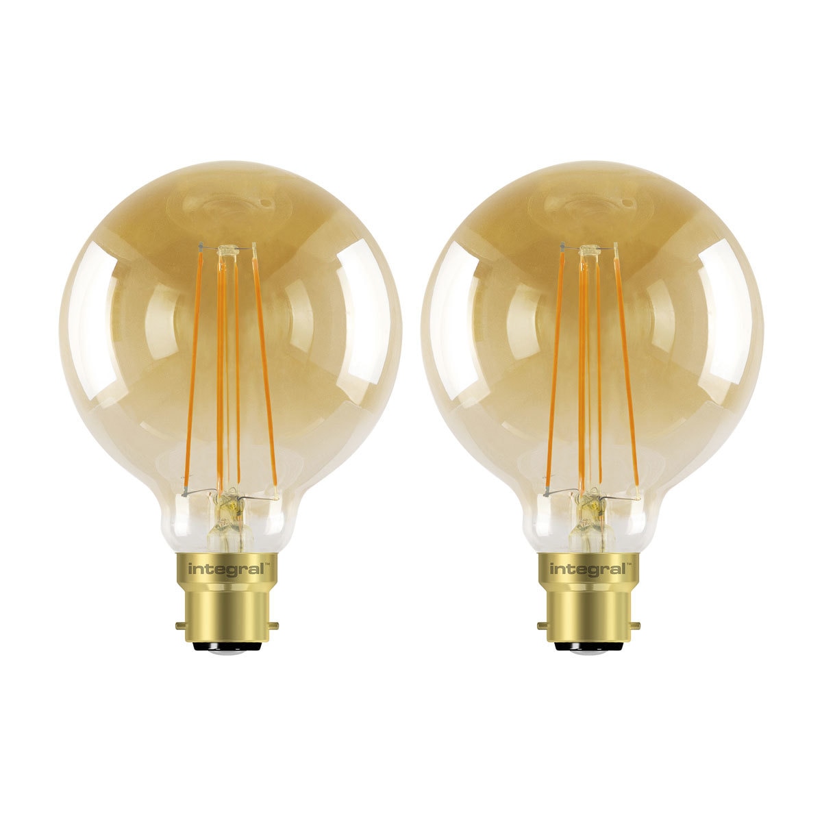 Integral LED G95 Vintage Sunset Globe 5W Dimmable Bulb - 2 Pack | Costco UK