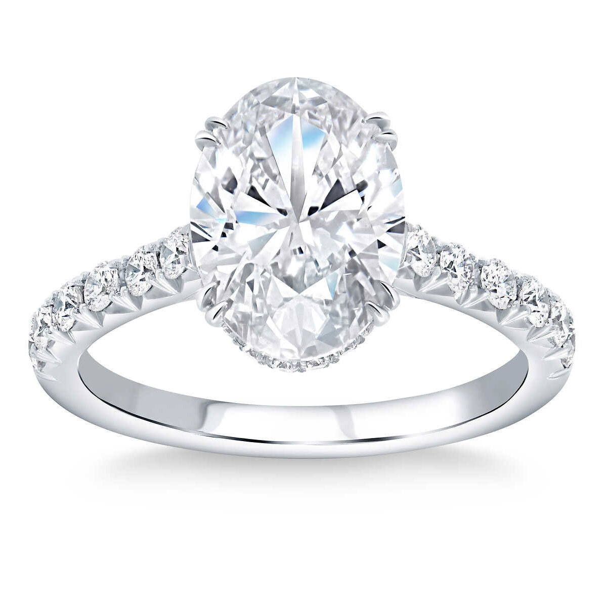 3.62ctw Oval Cut Diamond Ring, Platinum | Costco UK