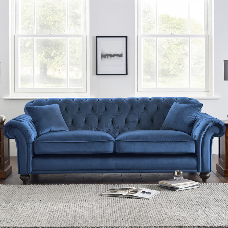 Bordeaux Button Back 4 Seater Velvet Sofa in 2 Colours | Costco UK