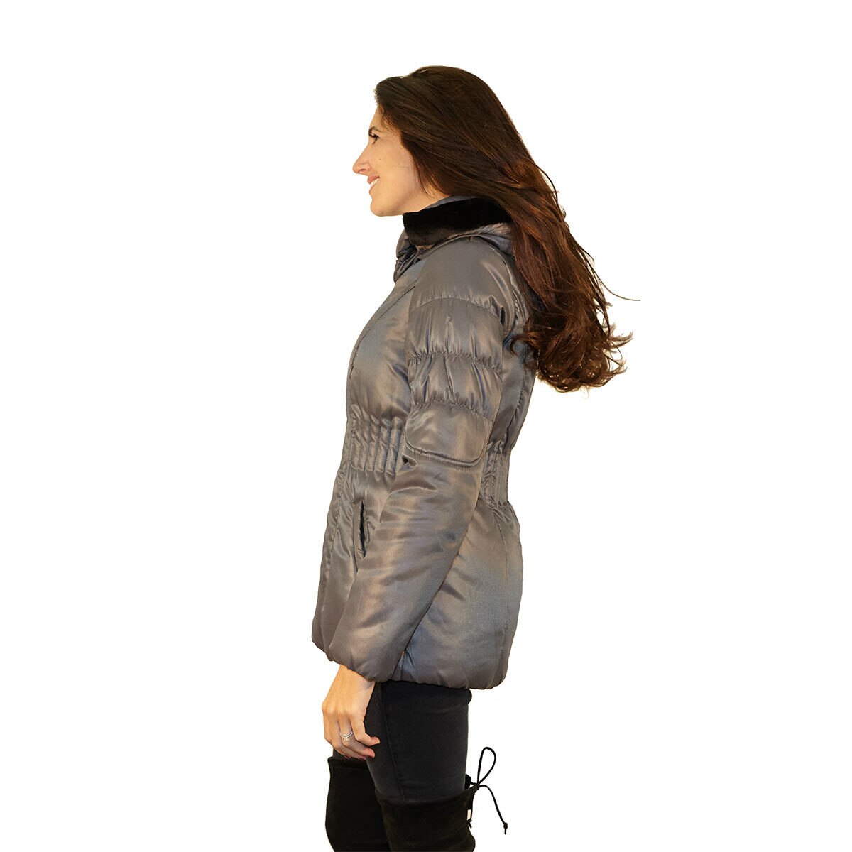 David Barry Women's Padded Jacket Available in Charcoal and 6 Sizes ...