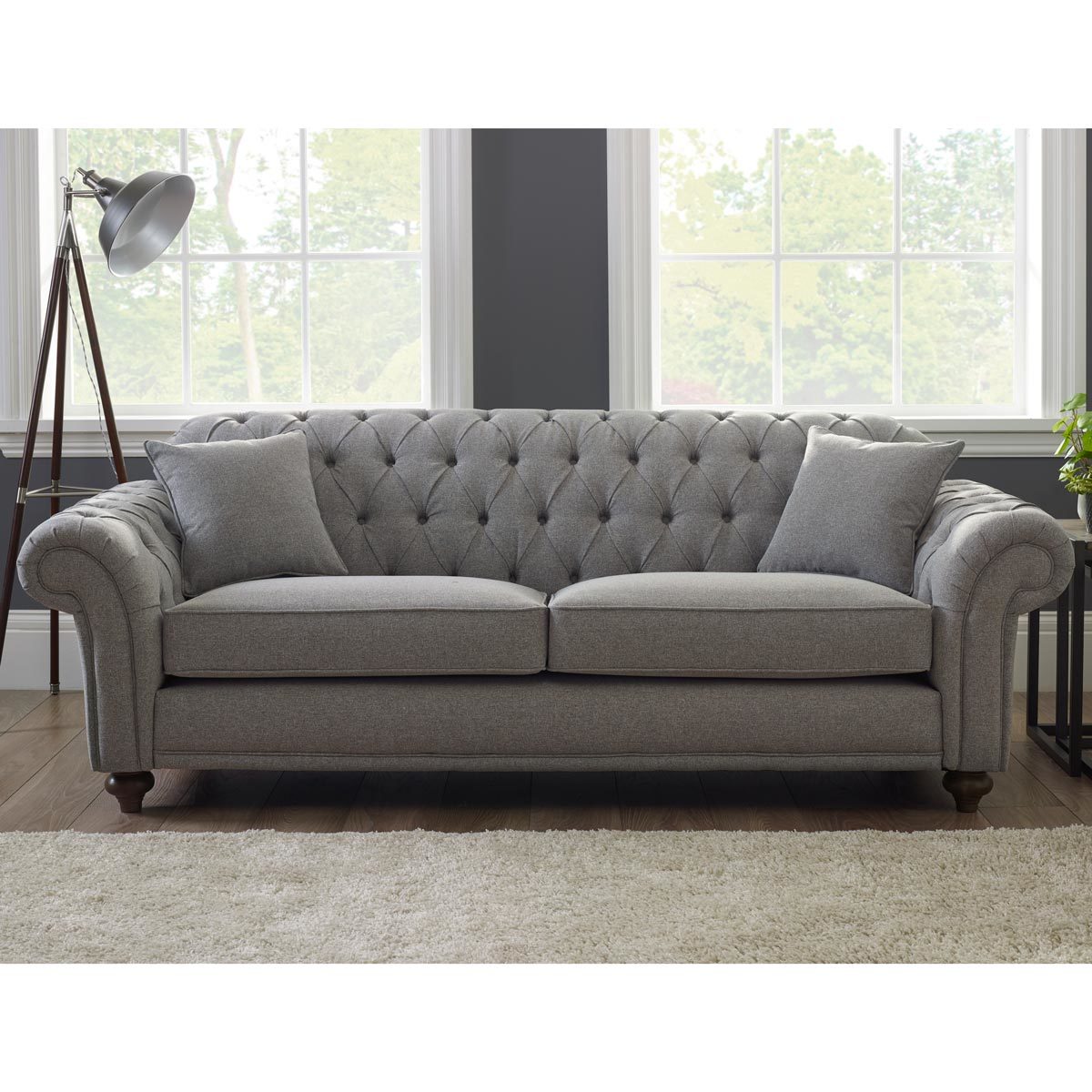 Bordeaux Button Back 4 Seater Fabric Sofa in 2 Colours | Costco UK