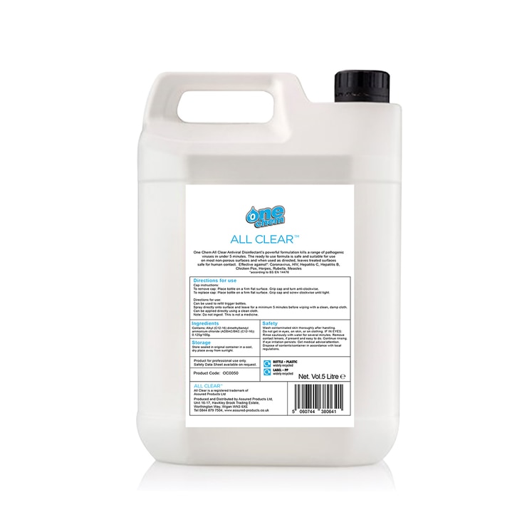 One Chem All Clear Antiviral Disinfectant, 5L | Costco UK
