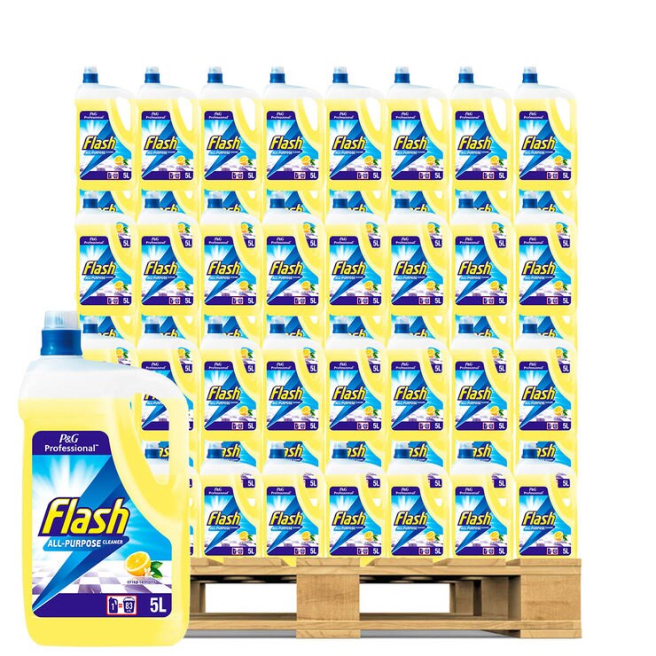 Flash Lemon Hard Surface Cleaner, 5L Pallet Deal (135 Units) | Costco UK