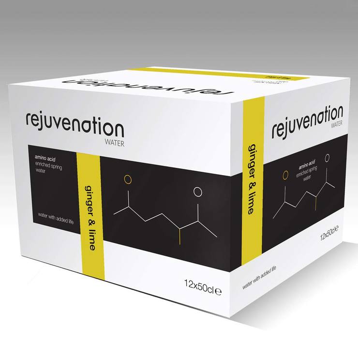 Rejuvenation Water Ginger & Lime Amino Acid Enriched Spring Water, 12 x ...