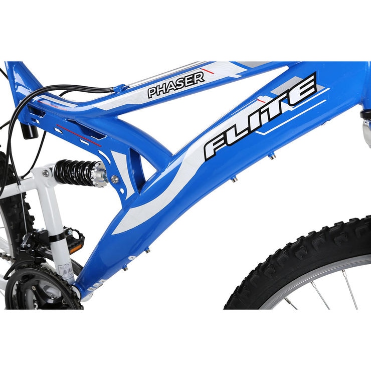 Flite Phaser 18" (45.7cm) Dual Suspension Bike in Blue/White | Costco UK