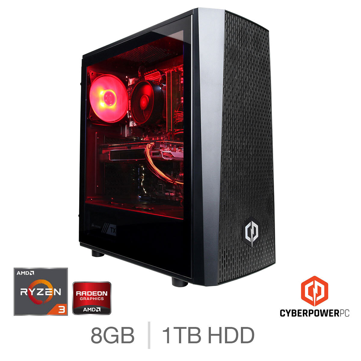 Cyberpower AMD Ryzen 3, 8GB RAM, 1TB HDD, AMD Vega 8, Gaming Desktop PC ...