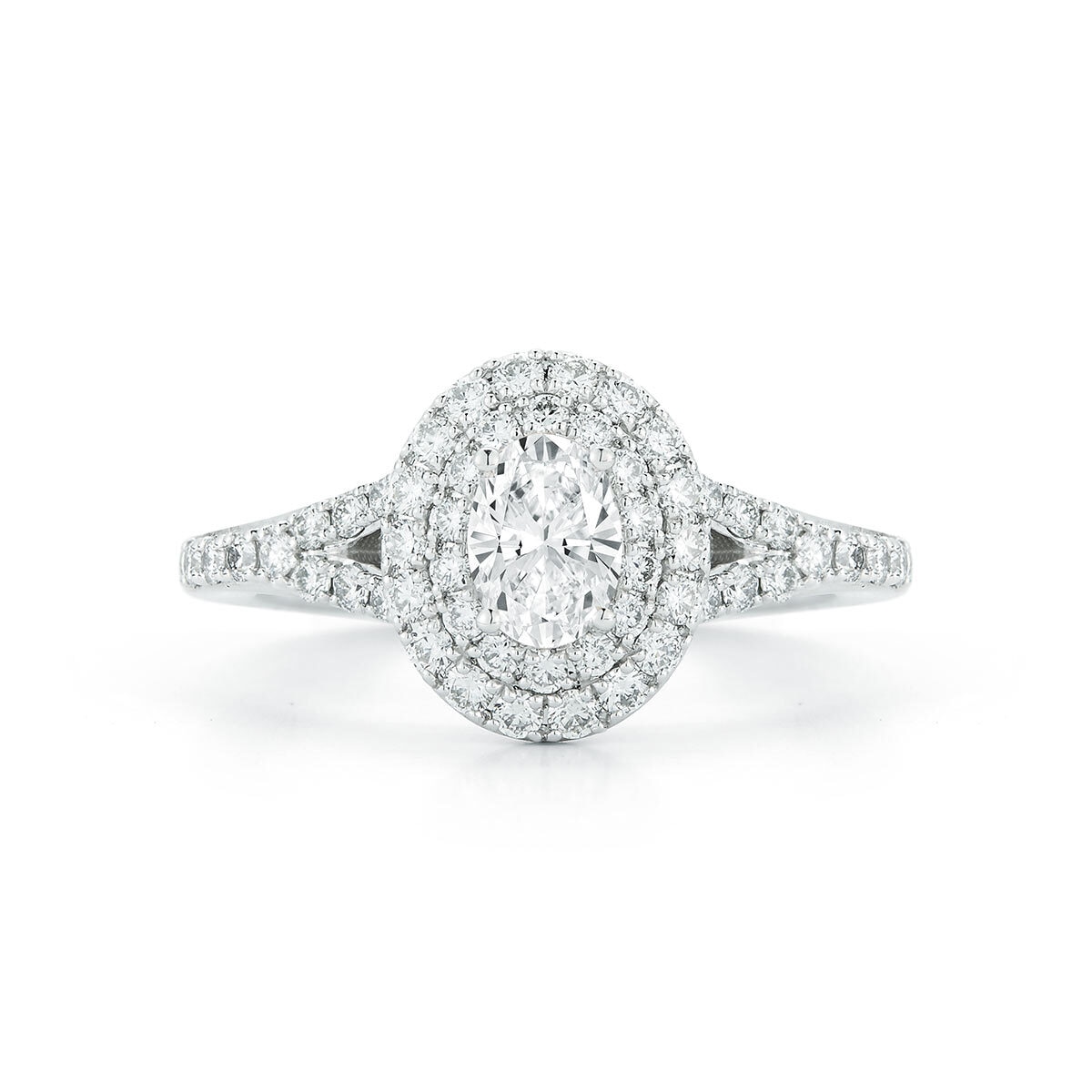 1.14ctw Oval and Round Brilliant Cut Diamond Ring, Platinum | Costco UK