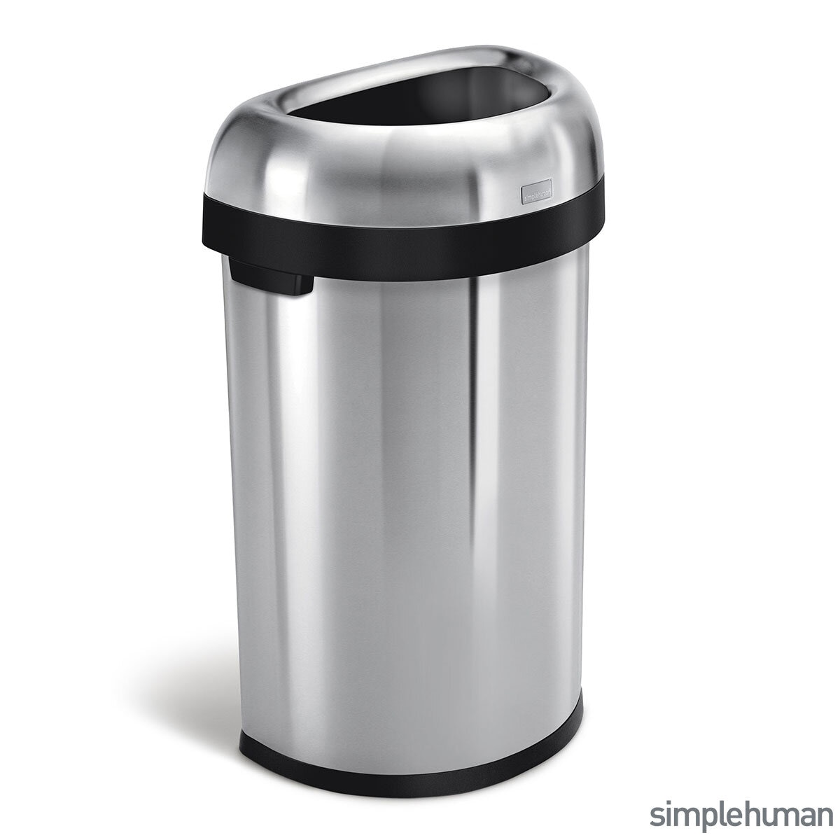 simplehuman 60 Litre Stainless Steel Semi Round Open Bin ...