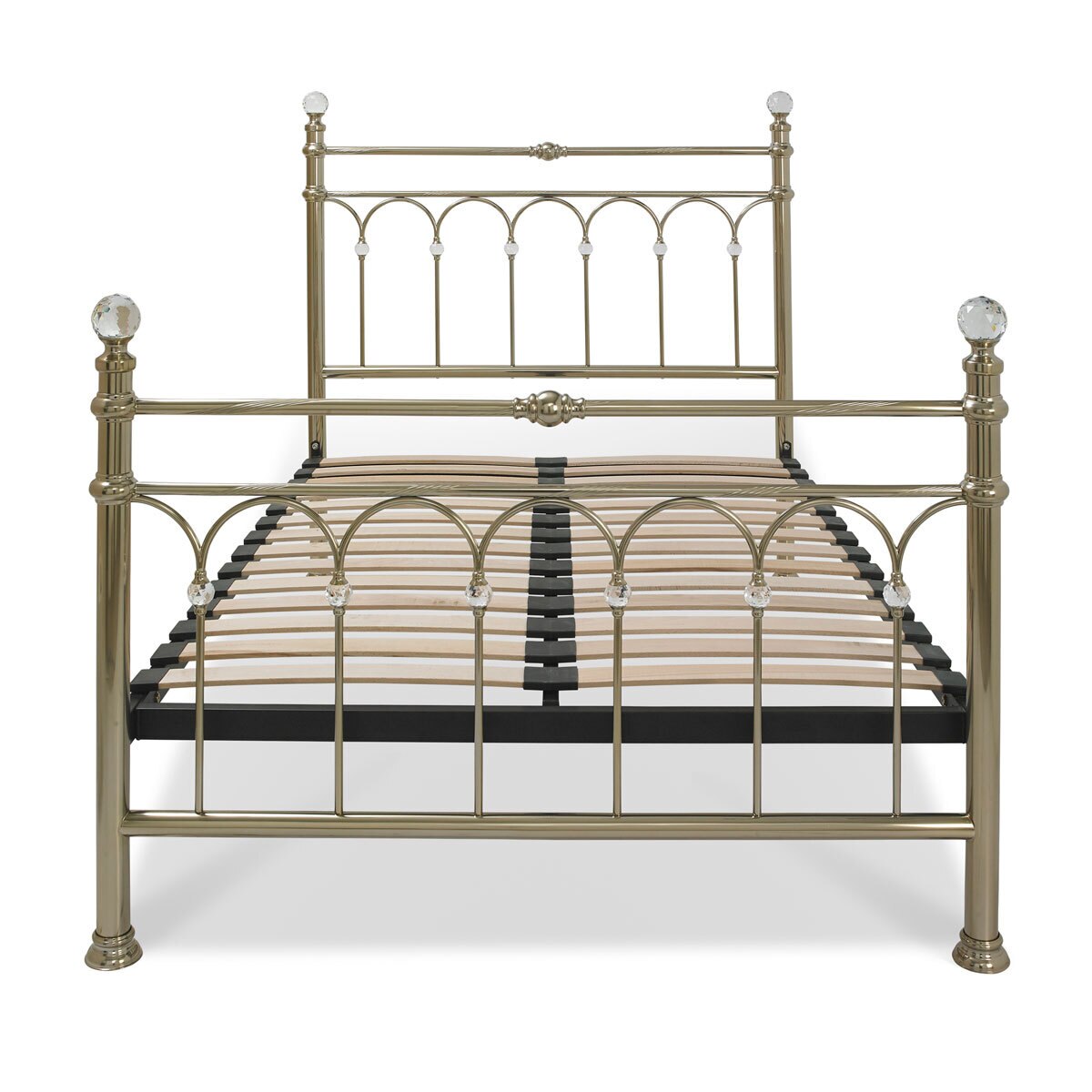 Bentley Cristina Champagne Brass Finish Metal Bed Frame, King Size ...
