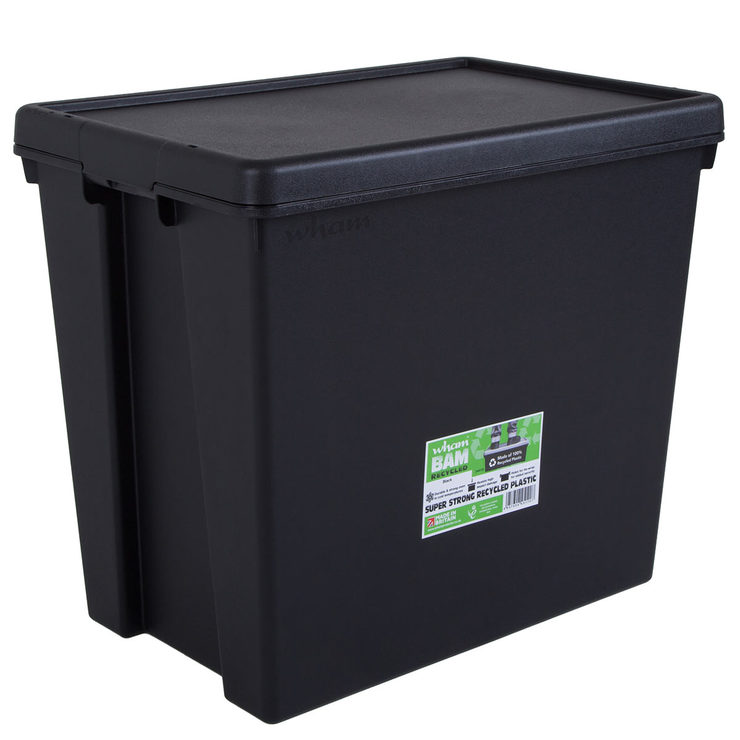 Wham Bam 92 Litre Recycled Heavy Duty Plastic Storage Box & Lid in ...