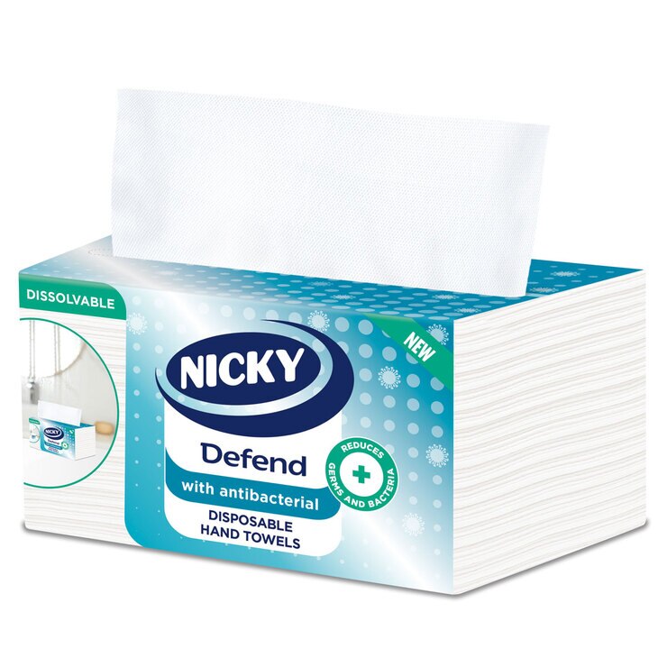 Nicky Defend Disposable Antibacterial Hand Towels 9 X 100 Pack Costco UK