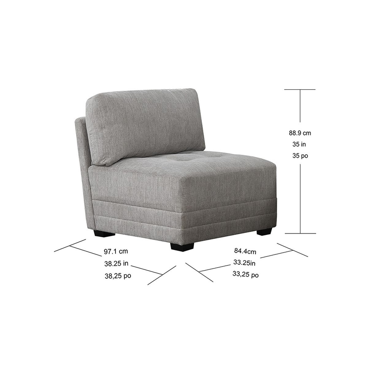 Mstar International Norris 6 Piece Modular Fabric Sectional Sofa with ...