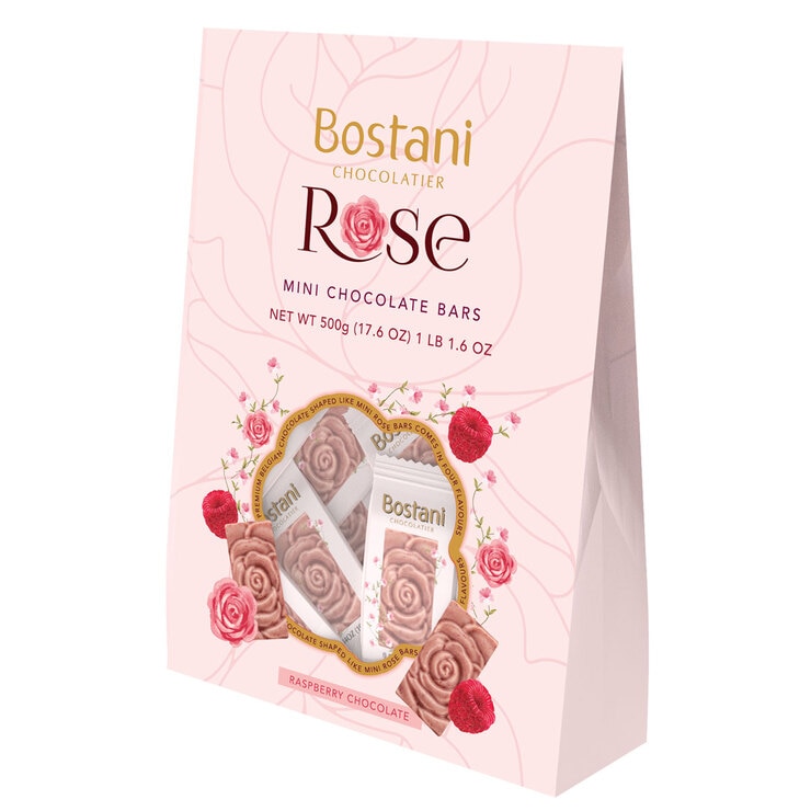 Bostani Rose Mini Chocolate Bars with Raspberry, 500g | Costco UK