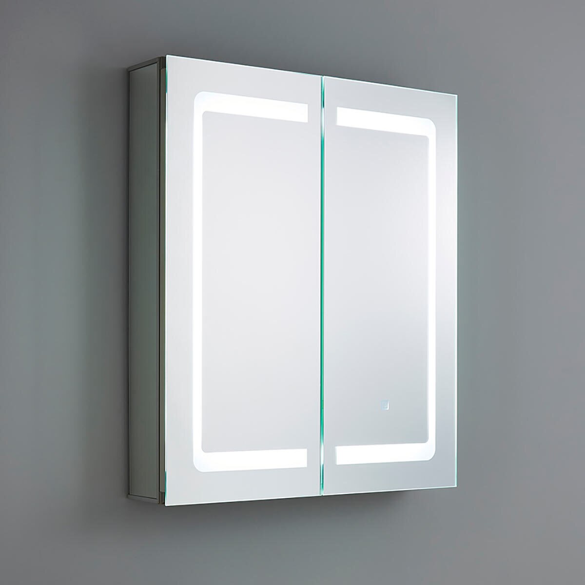 SPA Hym 2 Door 34W LED Mirror Cabinet, 80 x 60 x 13 cm | Costco UK