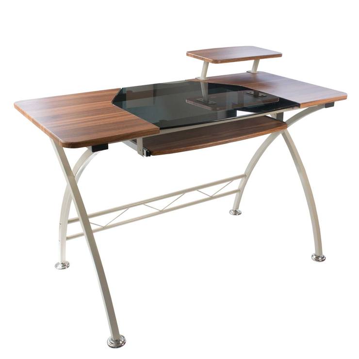 Accord Concept CED-303 Multi-Tiered Wood & Glass Desk in 2 Colours ...