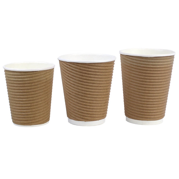 Cafe Express Brown Corrugated Hot Cups 1000 Pack, in 3 Sizes | Costco UK