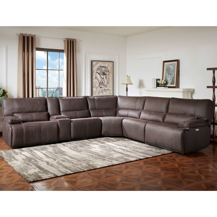 Kuka Bailey Fabric Power Reclining Sectional Sofa | Costco UK