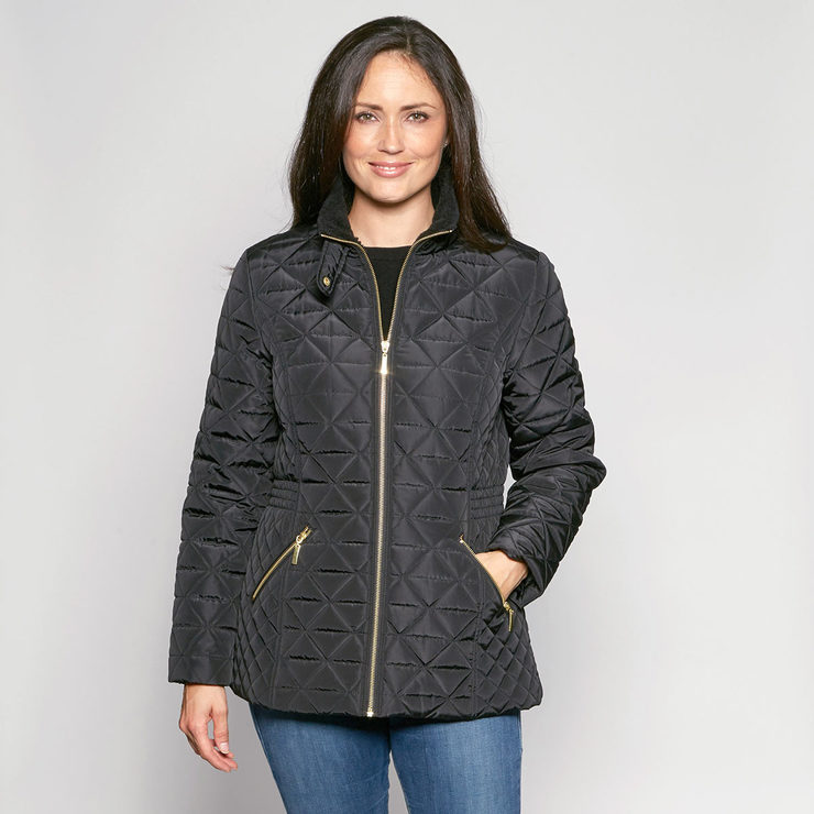 David Barry Women's Diamond Stitched Jacket Available in 4 Colours and ...