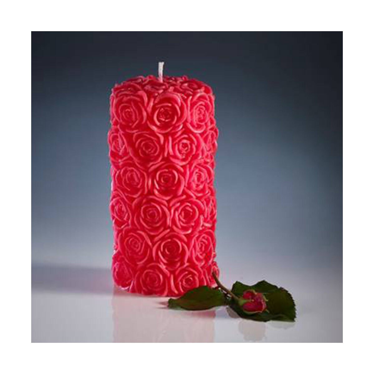 Amelia Amour 18cm Rose Pillar Unscented Candle with Mirro...
