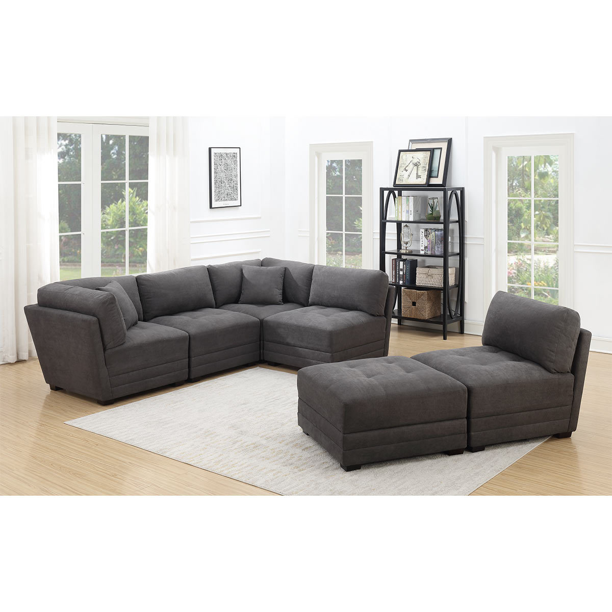 Mstar International Ethan 6 Piece Modular Fabric Sofa | Costco UK