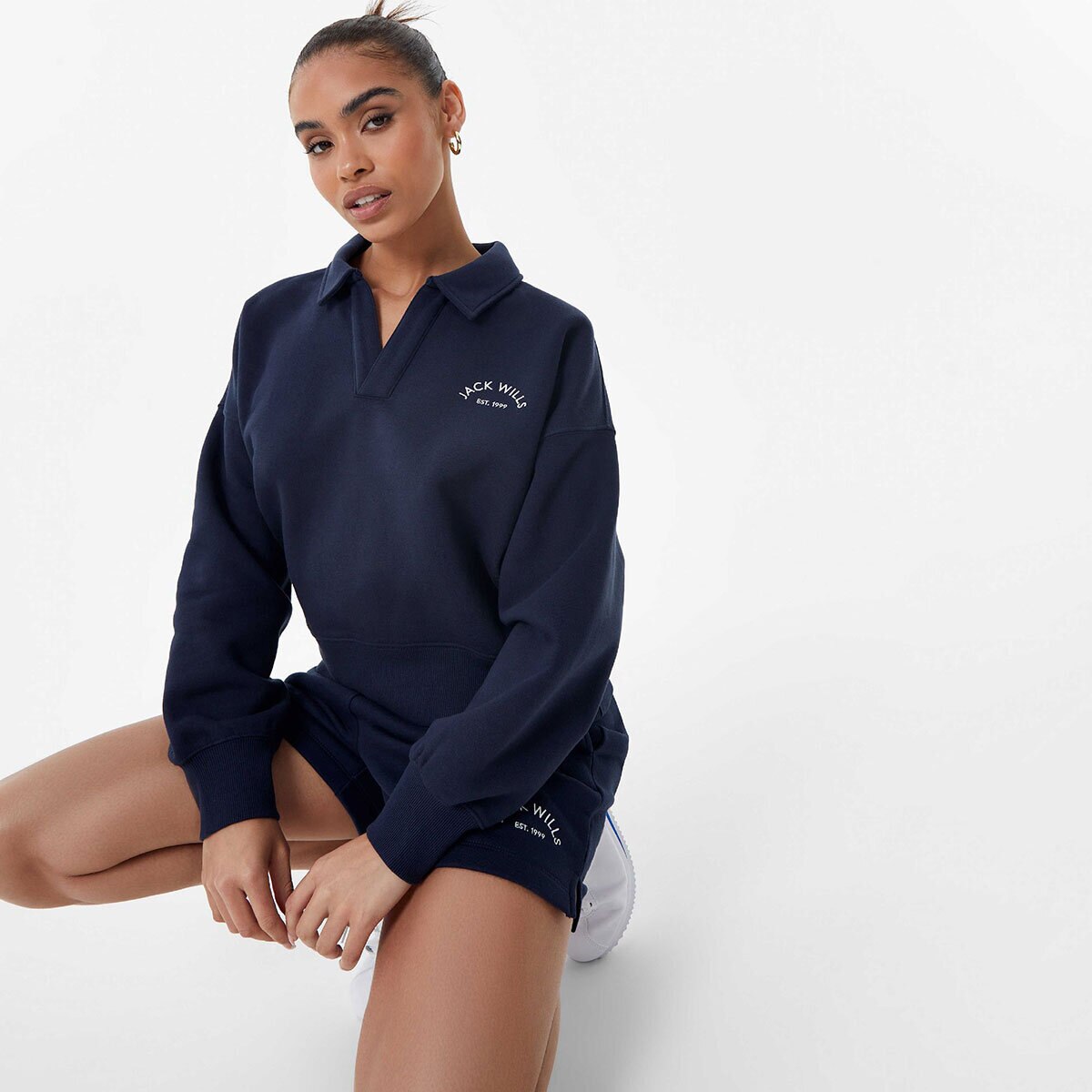 Jack Wills Ladies Open Collar Sweatshirt in 3 Colours and...