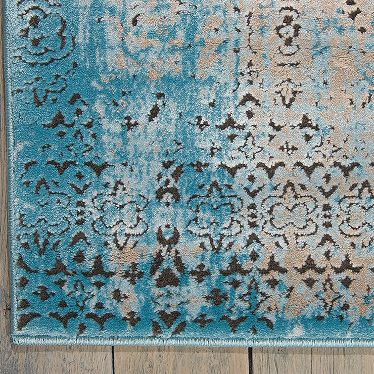 Karma Blissful Blue Textured Rug, 114 x 174 cm | Costco UK