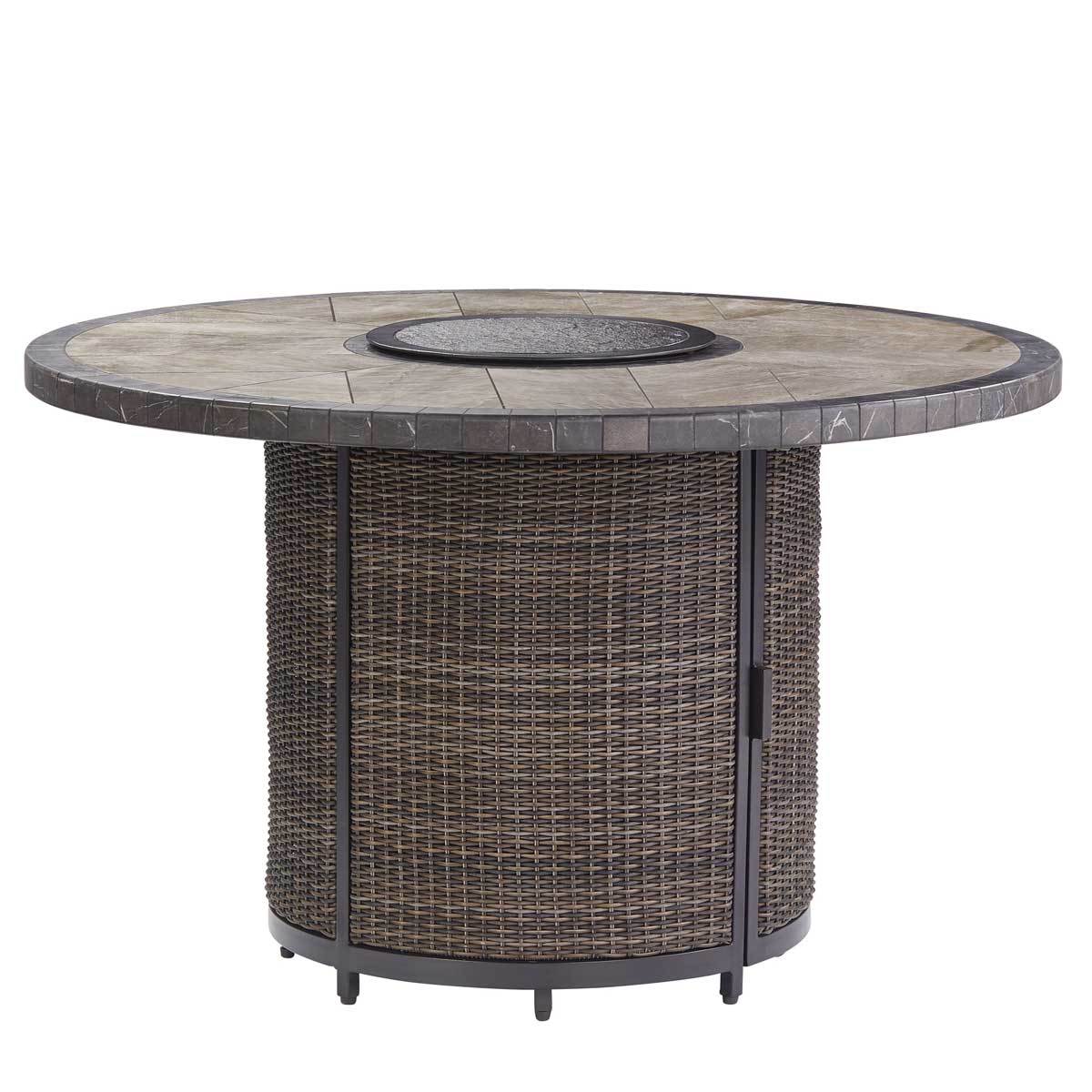 Agio Springdale 7 Piece Bar Height Fire Chat Patio Set + Cover | Costco UK