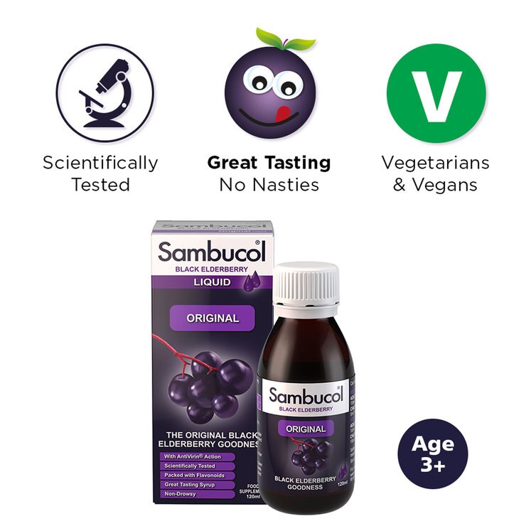 Sambucol Original Black Elderberry Liquid, 2 x 120ml | Costco UK