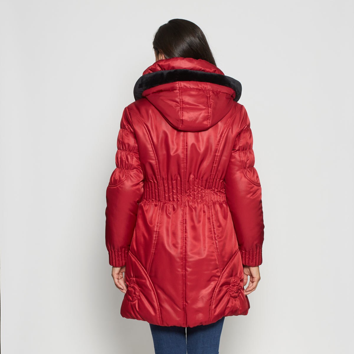 David Barry Women's Quilted Puffer Coat in Red | Costco UK