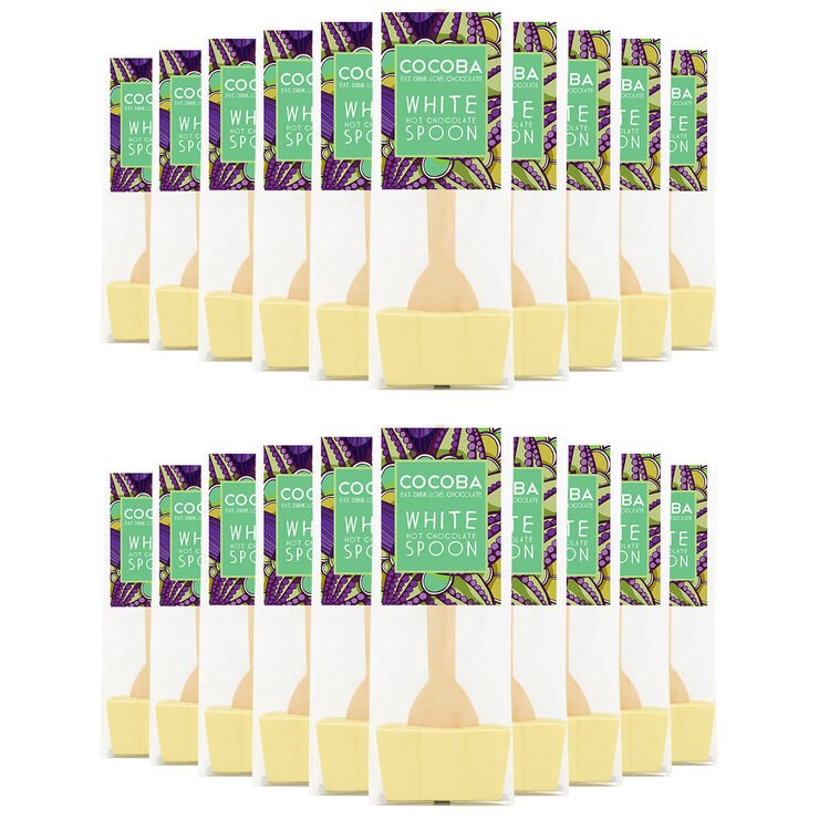 Cocoba White Chocolate Hot Chocolate Spoons, 20 x 50g | Costco UK