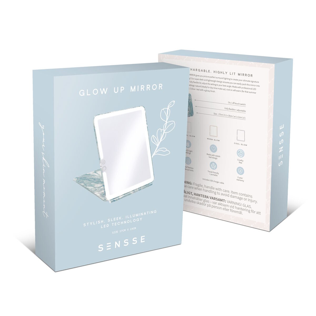 Sensse LED Mirror with USB Port in Blue | Costco UK