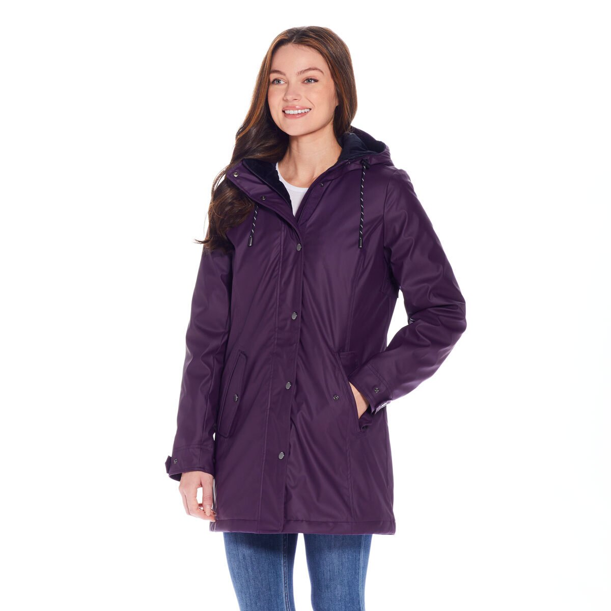 Weatherproof Ladies Slicker Jacket in Plum | Costco UK