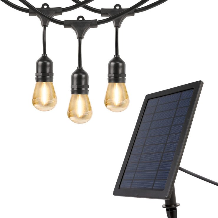 Feit 20ft (6.0m) Solar LED Outdoor IP65 Waterproof String Lights Set ...