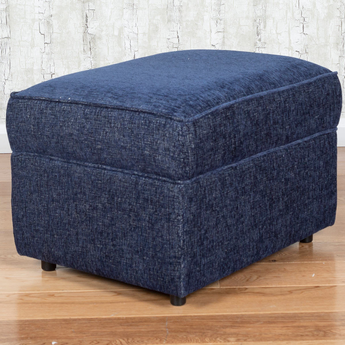 Lorna Navy Fabric Storage Footstool | Costco UK