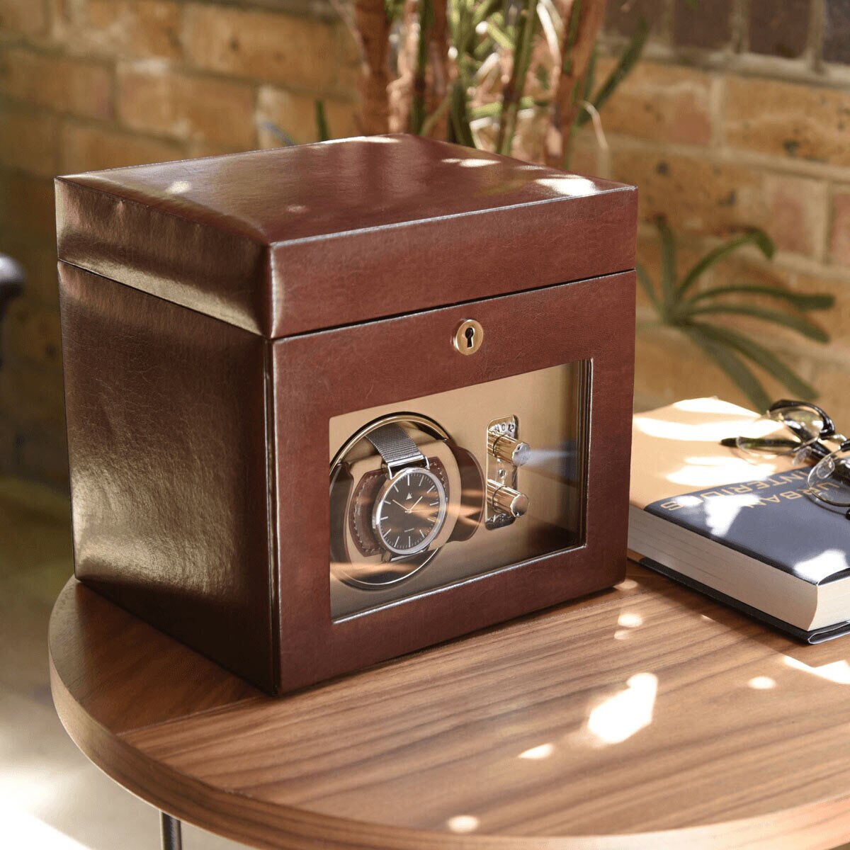 Dulwich Designs Leather Windsor Single Watch Rotator in Brown | Co...
