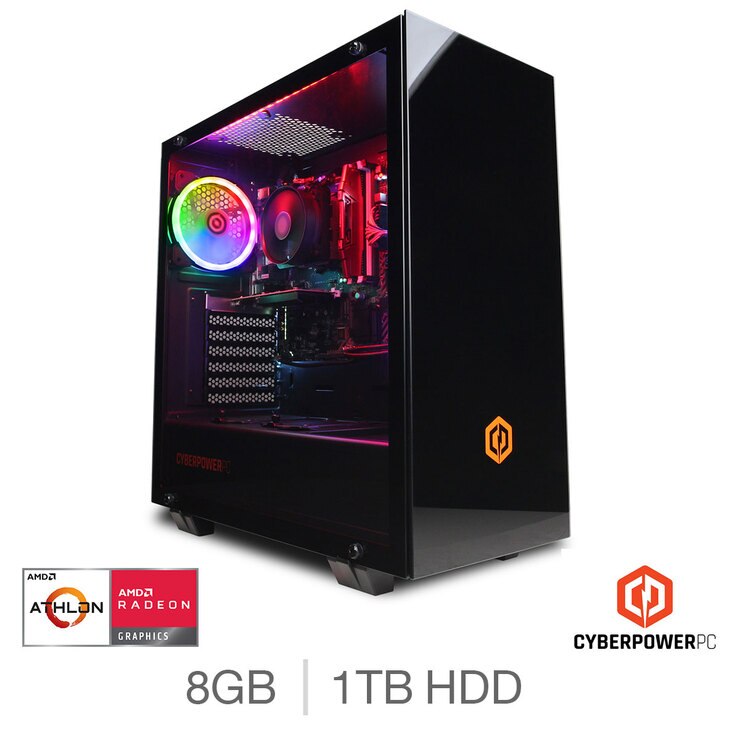 Cyberpower AMD Athlon, 8GB RAM, 1TB HDD, Gaming Desktop PC, CC010720 ...