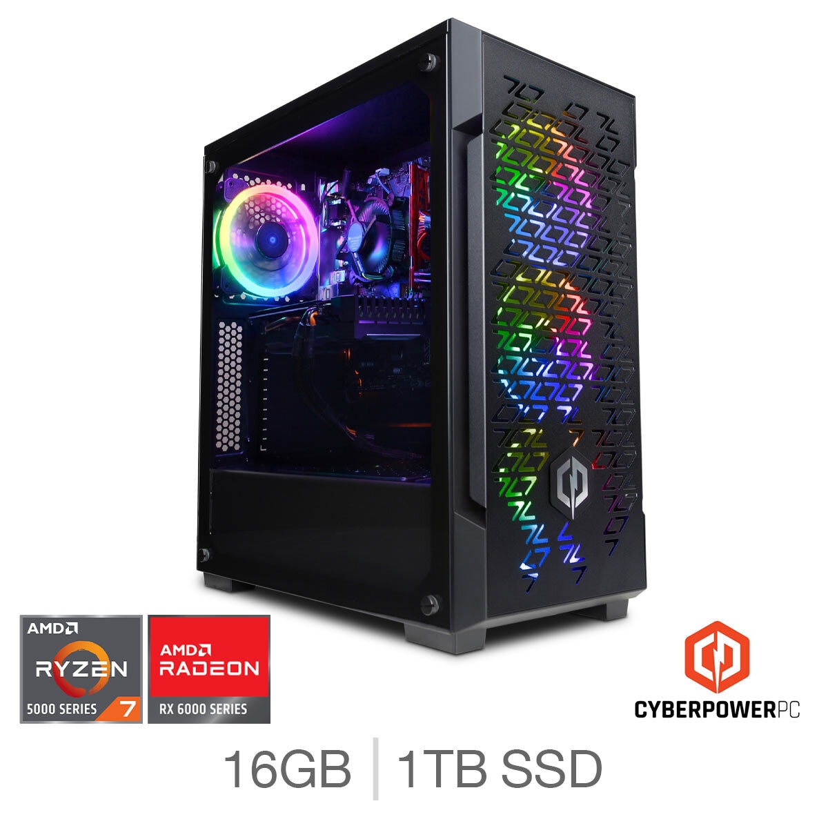 Cyberpower, AMD Ryzen 7, 16GB RAM, 1TB SSD, AMD Radeon RX 6700 XT ...