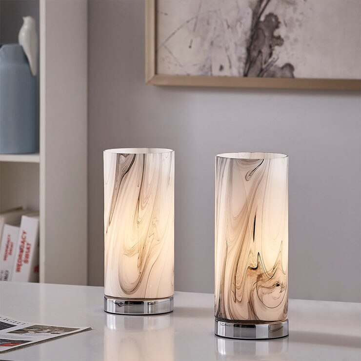 Lumis Marble Effect Glass Touch Lamp, 2 Pack | Costco UK