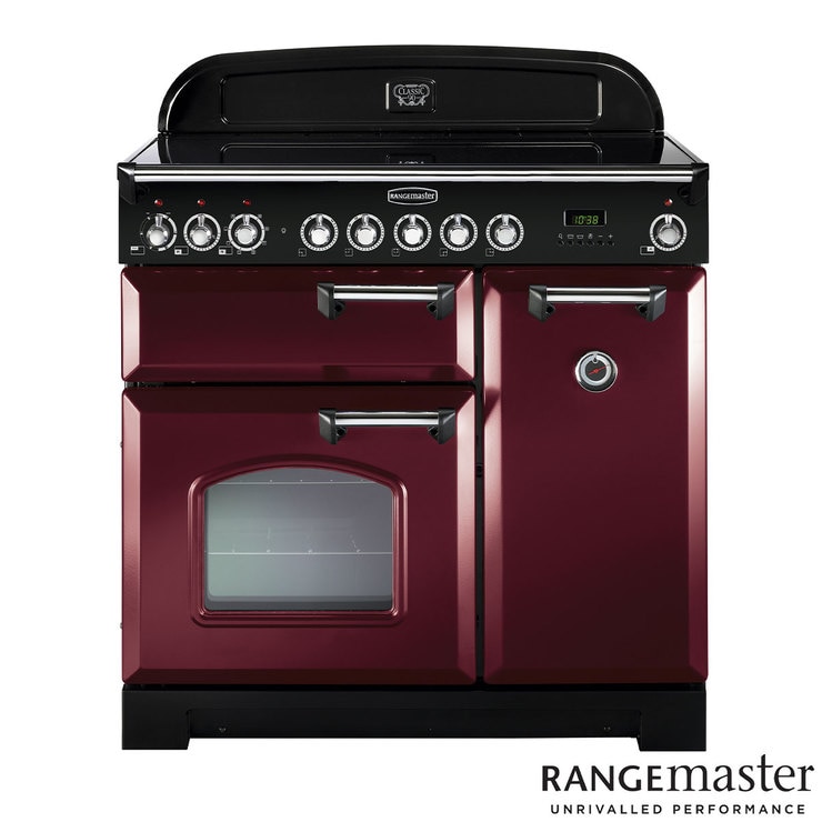 Rangemaster CDL90EICY/C, Induction Range Cooker A Rating in Cranberry ...