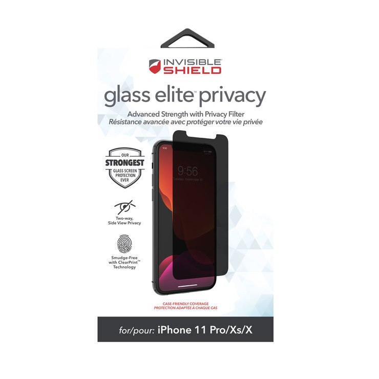 InvisibleShield Glass Elite Privacy Screen Protector for iPhone X/Xs ...