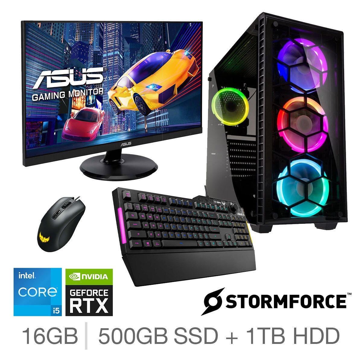 Stormforce, Intel Core i5, 16GB RAM, 500GB SSD and 1TB HD...