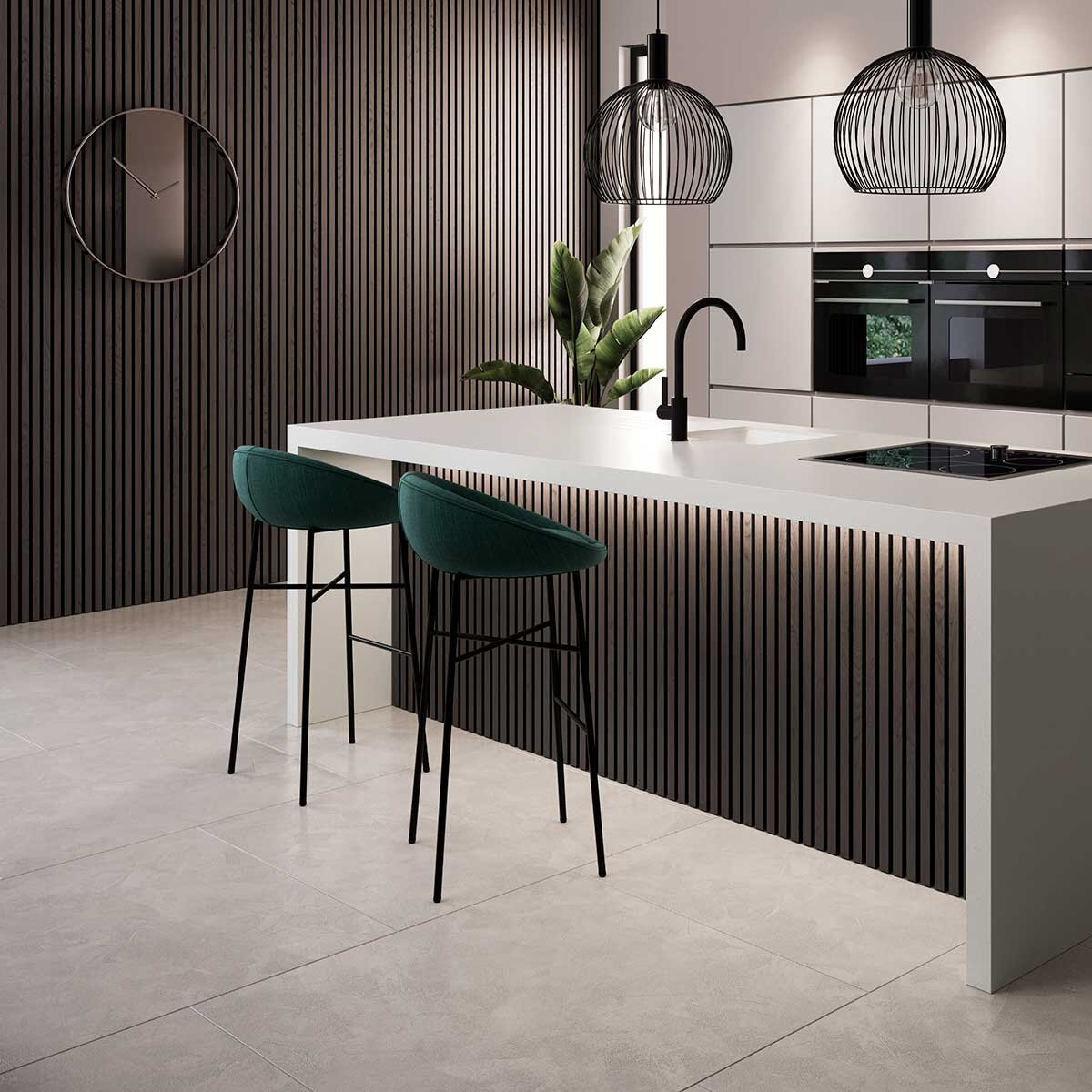 Graphite Decorative Slatted Wood Wall Panel 17mm x 2.4 m ...