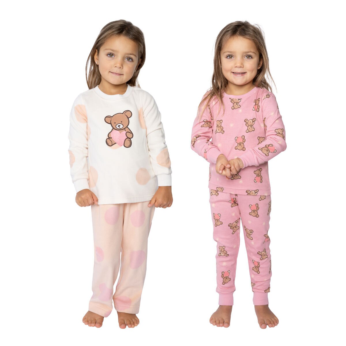 Pekkle Kids Fleece Pyjama 2 Piece in Hearts, 4 Years | Co...
