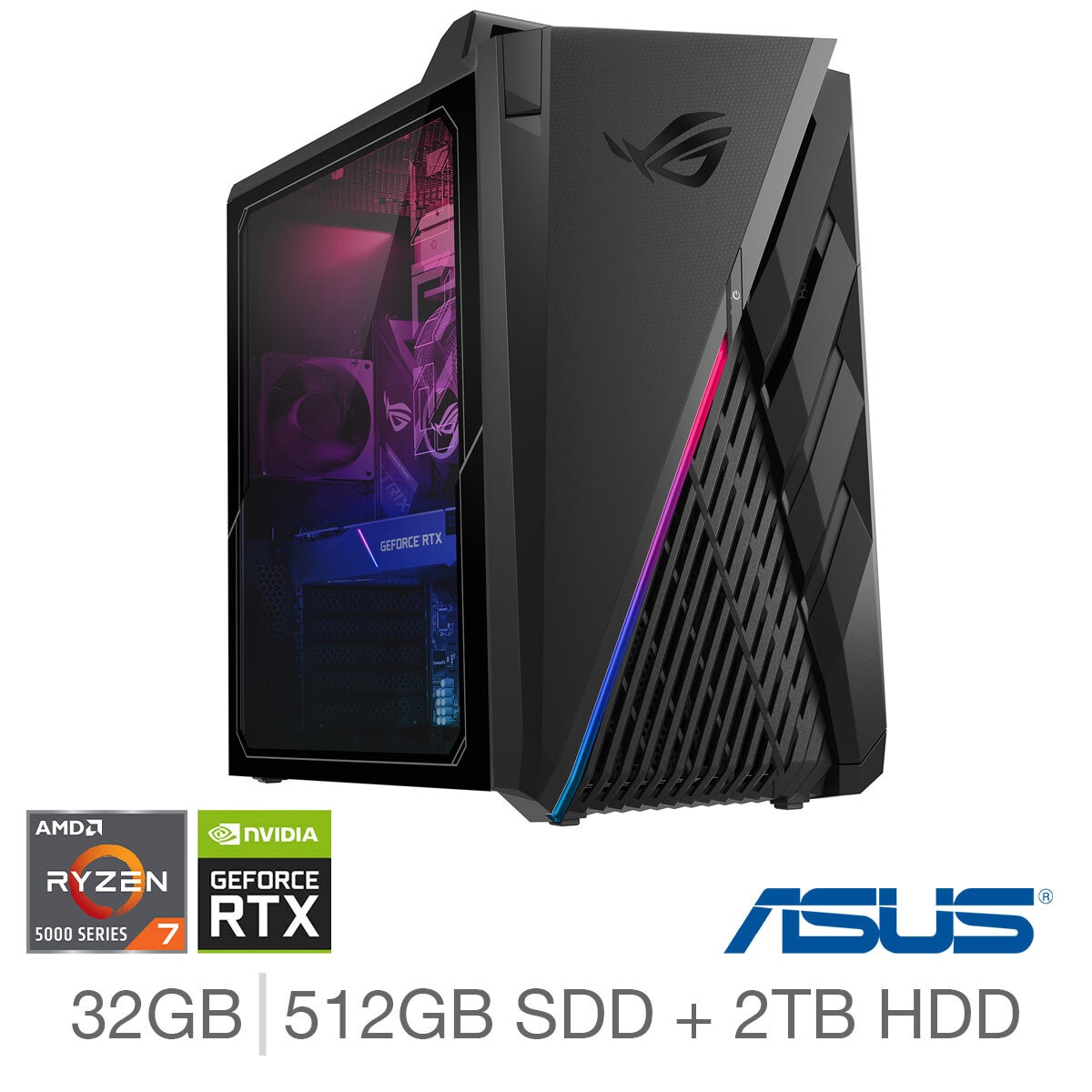 ASUS ROG Strix G35, AMD Ryzen 7, 32GB RAM, 512GB SSD + 2TB HDD, NV...