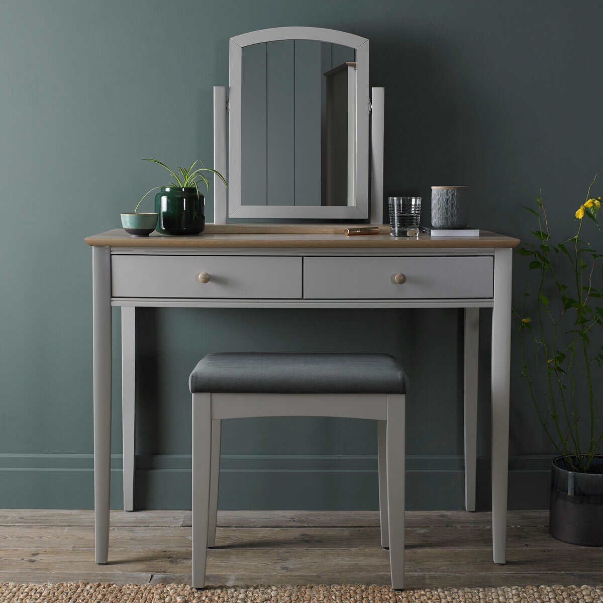Bentley Designs Whitby Scandi Oak & Grey Dressing Table