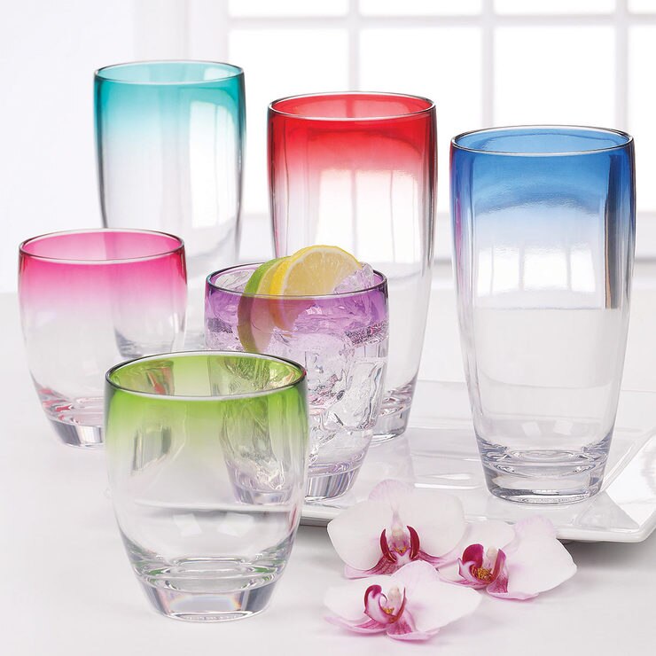 Tritan Ombre Acrylic Drinkware 12 Piece Set | Costco UK