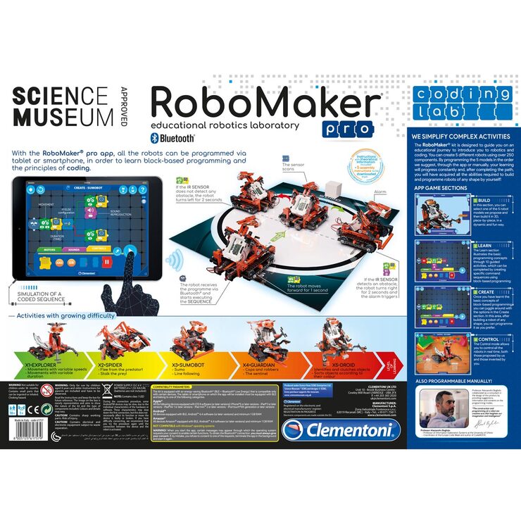 Clementoni Science Museum Approved Robomaker Pro Educational Robotics Laboratory (10+ Years ...
