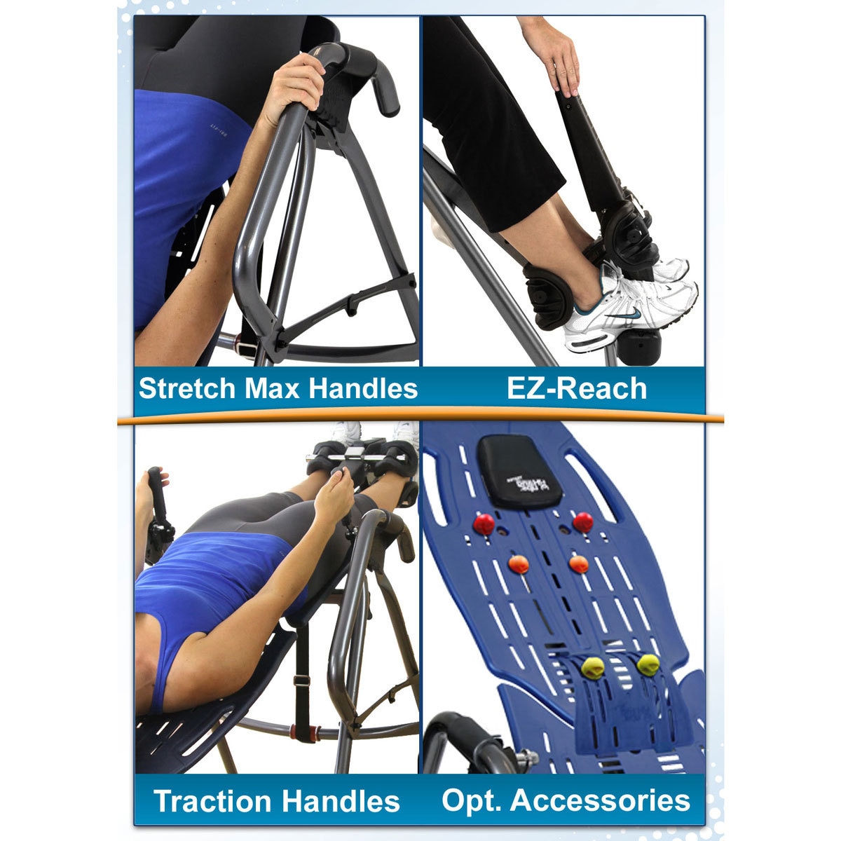 Teeter EP-960 Inversion Table with Massage Nodes and Lumber Bridge ...